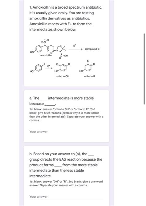 Solved 1 Amoxicillin Is A Broad Spectrum Antibiotic It Is
