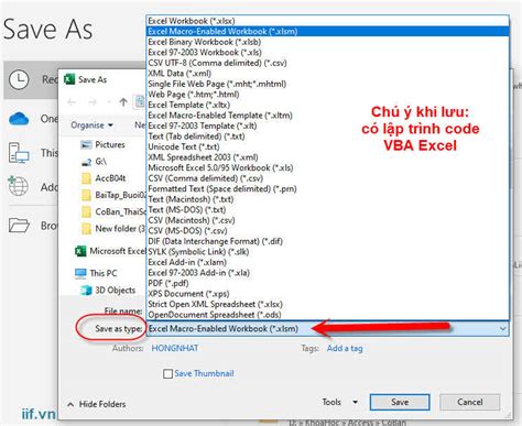 Định Dạng File Excel Macro Enabled Workbook Là Gì Học Lập Trình Cùng Iif