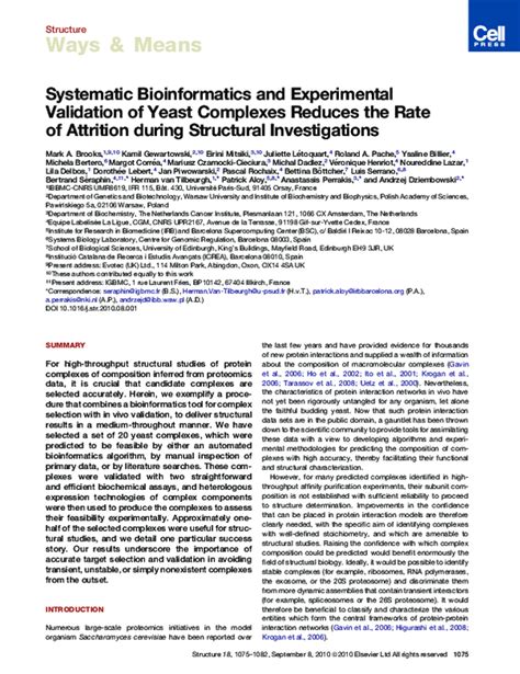 Pdf Systematic Bioinformatics And Experimental Validation Of Yeast