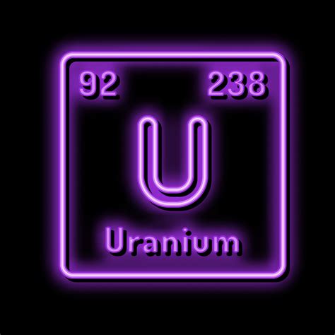 Uranium Chemical Element Neon Glow Icon Illustration 20374968 Vector