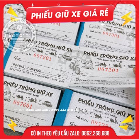 Phiếu Giữ Xe In Sẳn Thẻ Giữ Xe Có In Sẳn Số Nhảy Phiếu Giữ Xe Gắn Máy