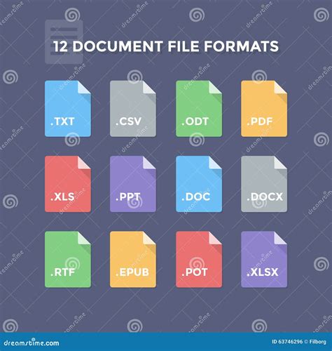 Document File Formats Stock Vector Illustration Of Extension 63746296