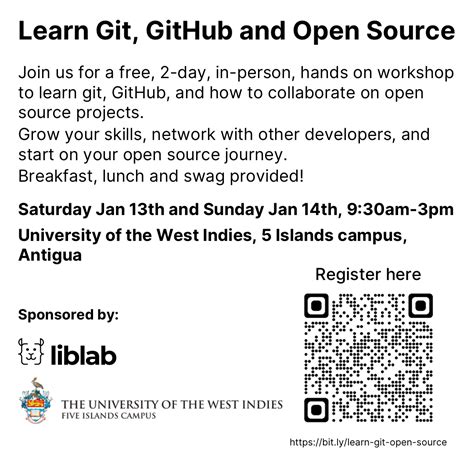 free workshop on git github and open source uwi five islands campus