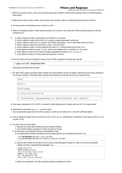 Week 02 Tutorial Tut Comp 29 041 16s2 ~cs204116s2