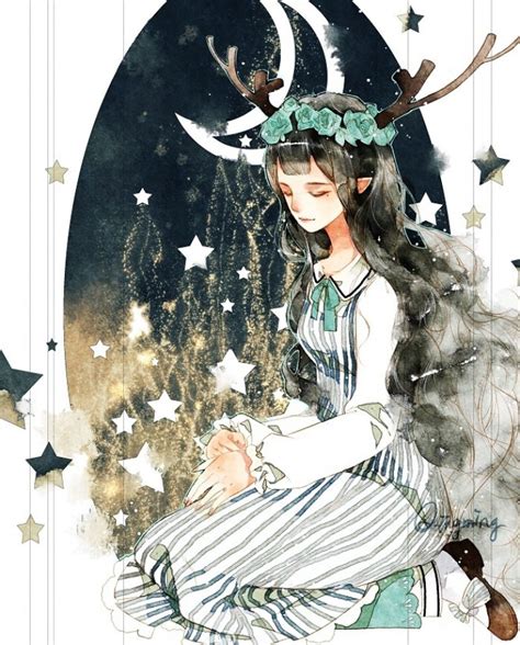鹿角少女 鹿角少女 动漫头像 伤感说说吧