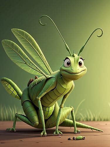 Lazy Cartoon Grasshopper
