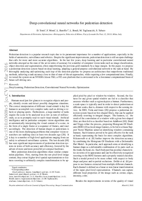 Pdf Deep Convolutional Neural Networks For Pedestrian Detection