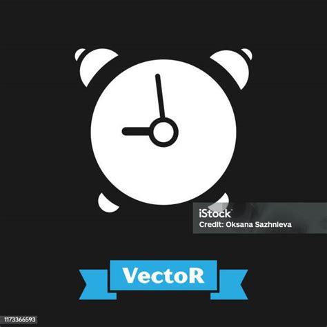 검은 색 배경에 격리 된 흰색 알람 시계 아이콘입니다 일어나 개념을 일어나 시간 기호입니다 벡터 일러스트레이션 0명에 대한 스톡 벡터 아트 및 기타 이미지 Istock