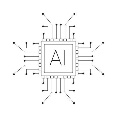 Icon Microchip Artificial Intelligence Modern Technology Machine Learning Vector Art At