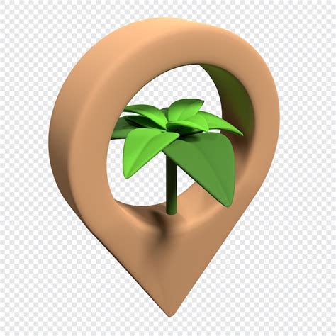 Premium Psd Green Location Pin With Plant Inside Icon Eco Energy