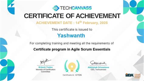 proficiency certificate yashwanth techcanvass yashwanth veldandi