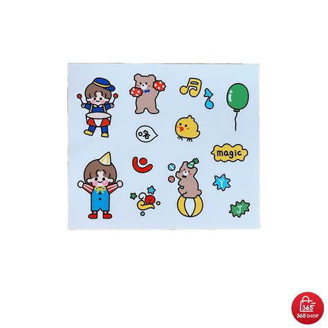 สติกเกอร์ใสลายการ์ตูน กันน้ำ สำหรับติดเคส มือถือ ไดอารี่ สมุดโน้ต Th