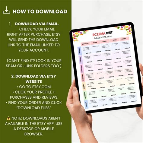 Eczema Diet 7 Day Meal Plan Printable Skin Friendly Chart Atopic