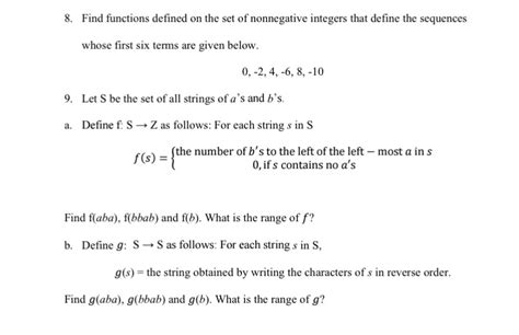 Solved 8 Find Functions Defined On The Set Of Nonnegative