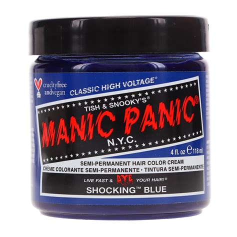 Manic Panic Shocking Blue Semi Permanent Hair Dye Dark Cobalt Blue Vegan 4oz
