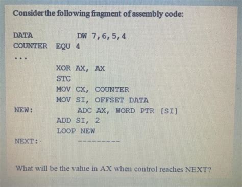 Solved Assume The Following Same Initial Processor State AX Chegg