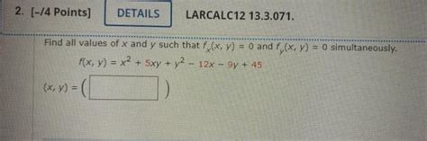 solved find all values of x and y such that fx x y 0 and