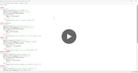 Python Regex Formvalidation Datavalidation Cleancode Pythonprojects Pinjari Mahammad Jameel