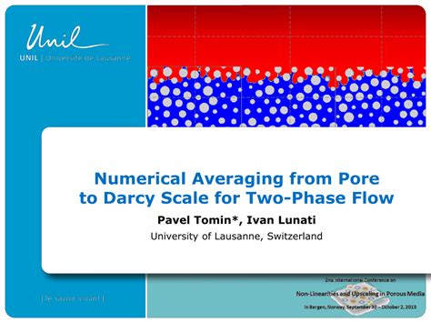 Pdf Numerical Averaging From Pore To Darcy Scale For Two Phase Flow