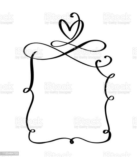 손으로 그린 빈티지 프레임 발렌타인 데이 또는 낭만적 인 휴일 문구 결혼식 인쇄에 대 한 마음으로 인용 텍스트에 대 한 공간으로 번성 벡터 일러스트 레이 션 결혼식에 대한