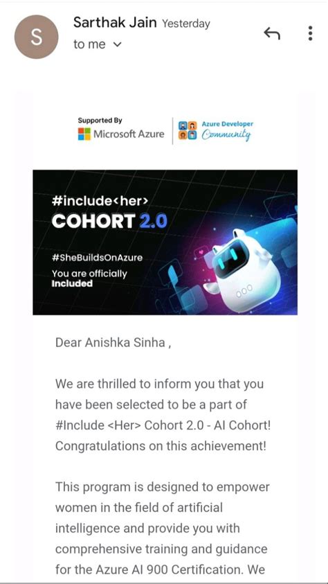 Anishka Sinha On Linkedin Shebuildsonazure Microsoft Opportunity Azure 10 Comments