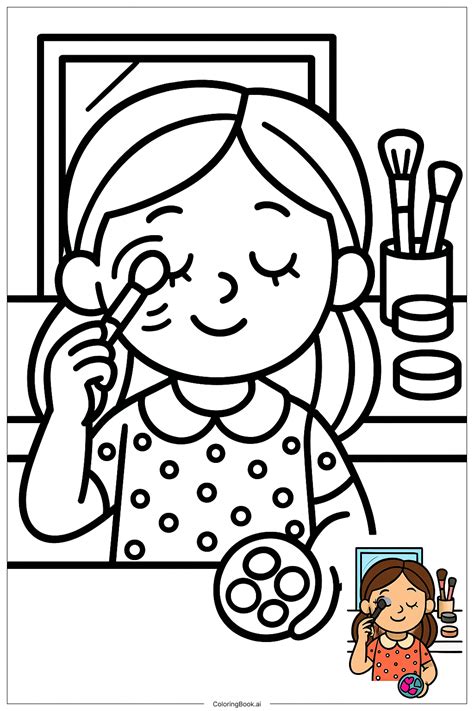 어린 소녀 색칠 페이지 소녀가 일러스트