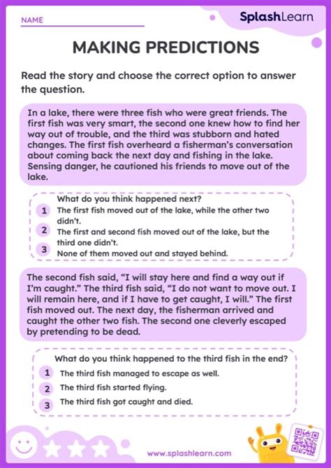 Lets Predict What Happens Next Worksheet Printable English Sheet