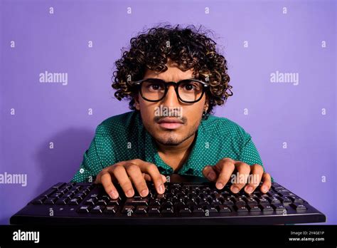 Closeup Photo Of Arabian Guy Working Programmer Addicted Looking In Pc