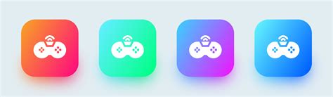 Game Console Solid Icon In Square Gradient Colors Joystick Signs