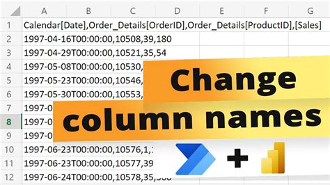 Change Column Names When Exporting Data From Power BI Run A Query