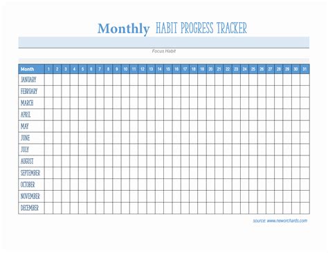 Free Monthly Habit Tracker Templates Pdf Word Excel