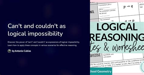 Cant And Couldnt As Logical Impossibility