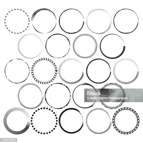 다양한 원형 프레임 세트 손으로 그린 원 테두리 모음입니다 독창적인 라운드 요소 벡터 일러스트 레이 션입니다 주당순이익 10