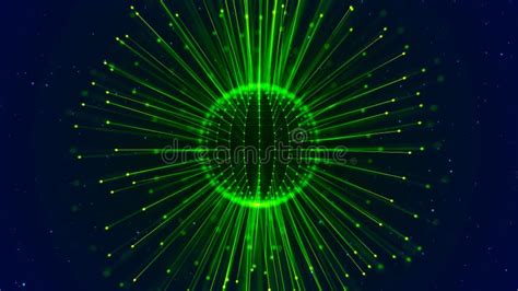 Data Visualization Abstract D Futuristic Sphere Particles And Energy Flowing Futuristic