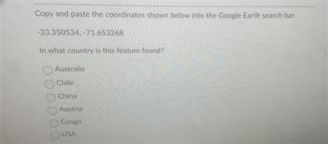 Solved Copy And Paste The Coordinates Shown Below Into The