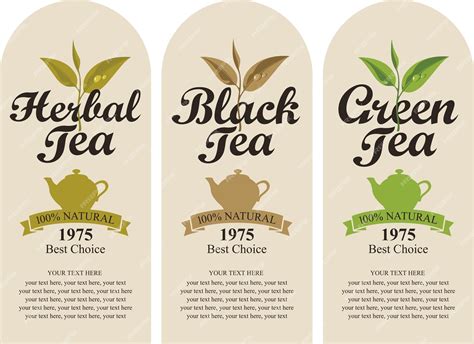 Premium Vector Set Of Labels For Tea Packages