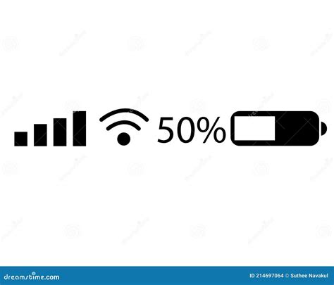 Status Bar Icon On White Background Mobile Phone System Sign Flat