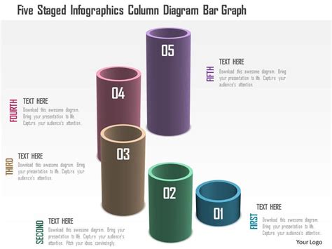 1214 five staged infographics column diagram bar graph powerpoint template presentation