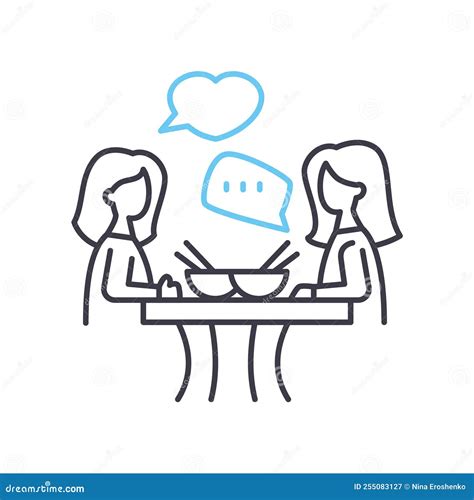 Communication Line Icon Outline Symbol Vector Illustration Concept Sign Stock Vector