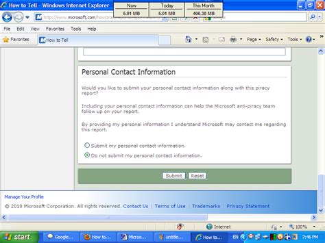 How To Report The Suspected Pirated Software To Microsoft