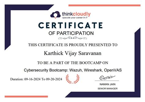 Karthick Vijay Saravanan On Linkedin Cybersecurity Thinkcloudly Continuouslearning Careergrowth