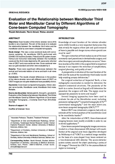 Pdf Evaluation Of The Relationship Between Mandibular Third Molar And Mandibular Canal By