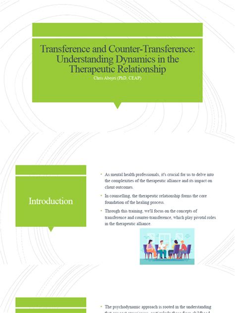 Transference And Counter Transference Understanding Dynamics In The