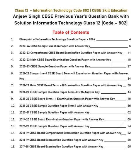 class 12 information technology code 802 previous year paper with solution book order now