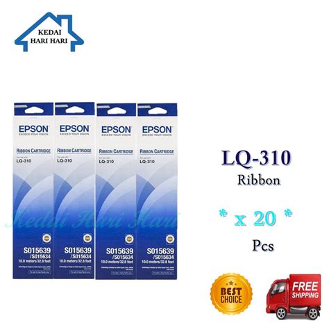 20 Units Epson Lq 310 Ribbon Cartridge S015639 S015634 Lq310 Ink