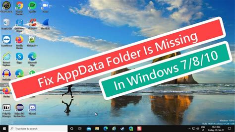 Fix AppData Folder Is Missing In Windows YouTube