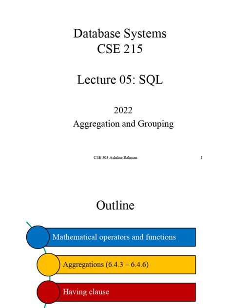 Cse 303 Lec 5 Aggregationgrouping Pdf Personal Computers Laptop