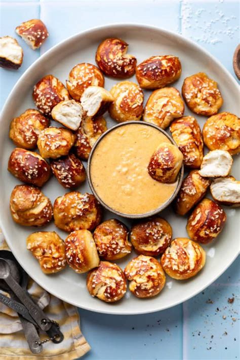 Soft Pretzel Bites Recipe With Beer Cheese Erin Lives Whole