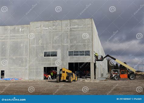 Workers Installing Windows In A Warehouse Editorial Photography Image Of Girders Skill