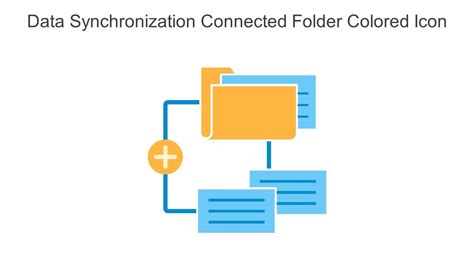 Data Synchronization Connected Folder Colored Icon In Powerpoint Pptx